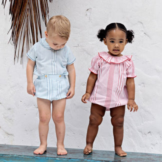 Alfie Print Shirt And Bloomer - Blue–apbs-blue – blubellebaby