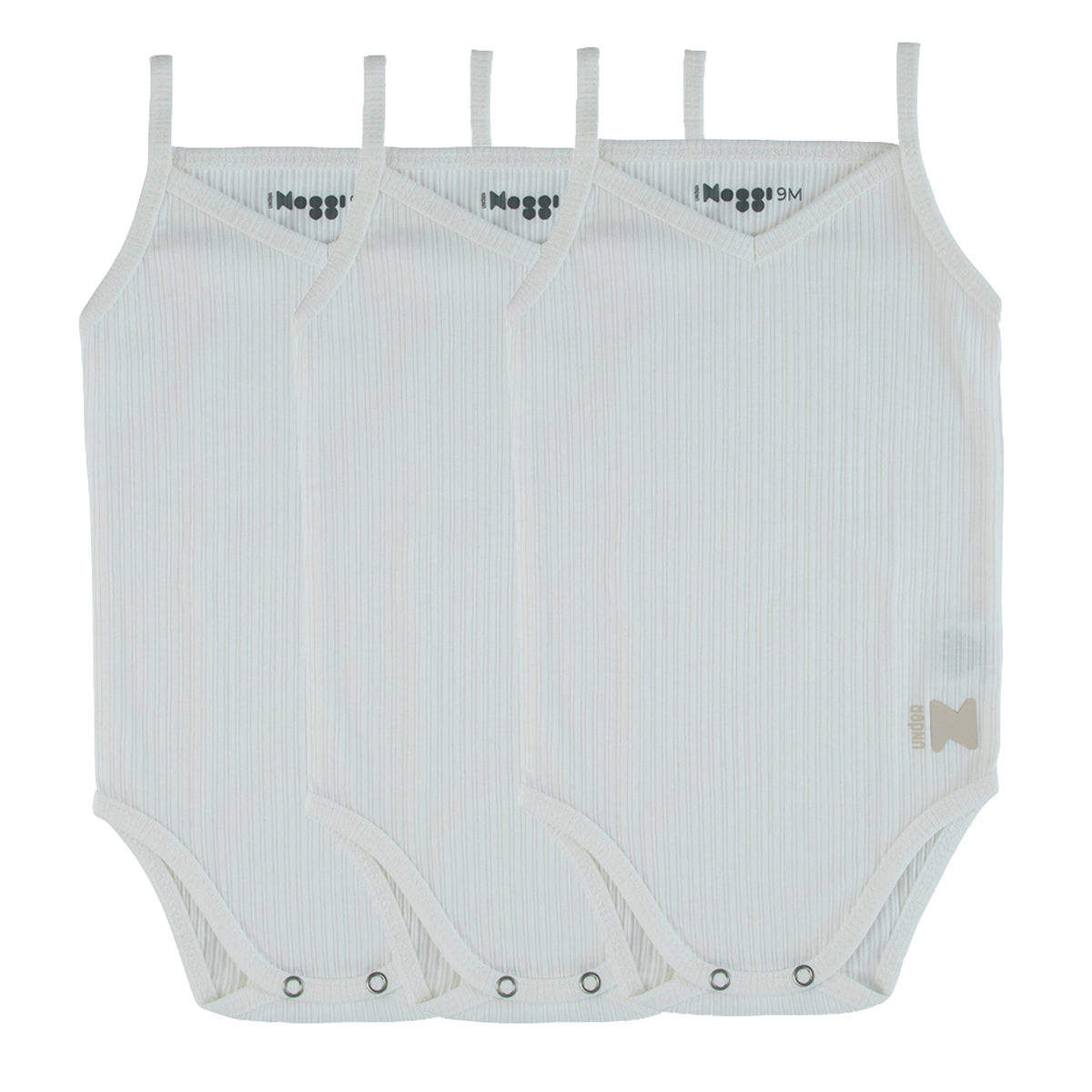 Noggi 3Pk Ribbed Bodysuits - White Boy