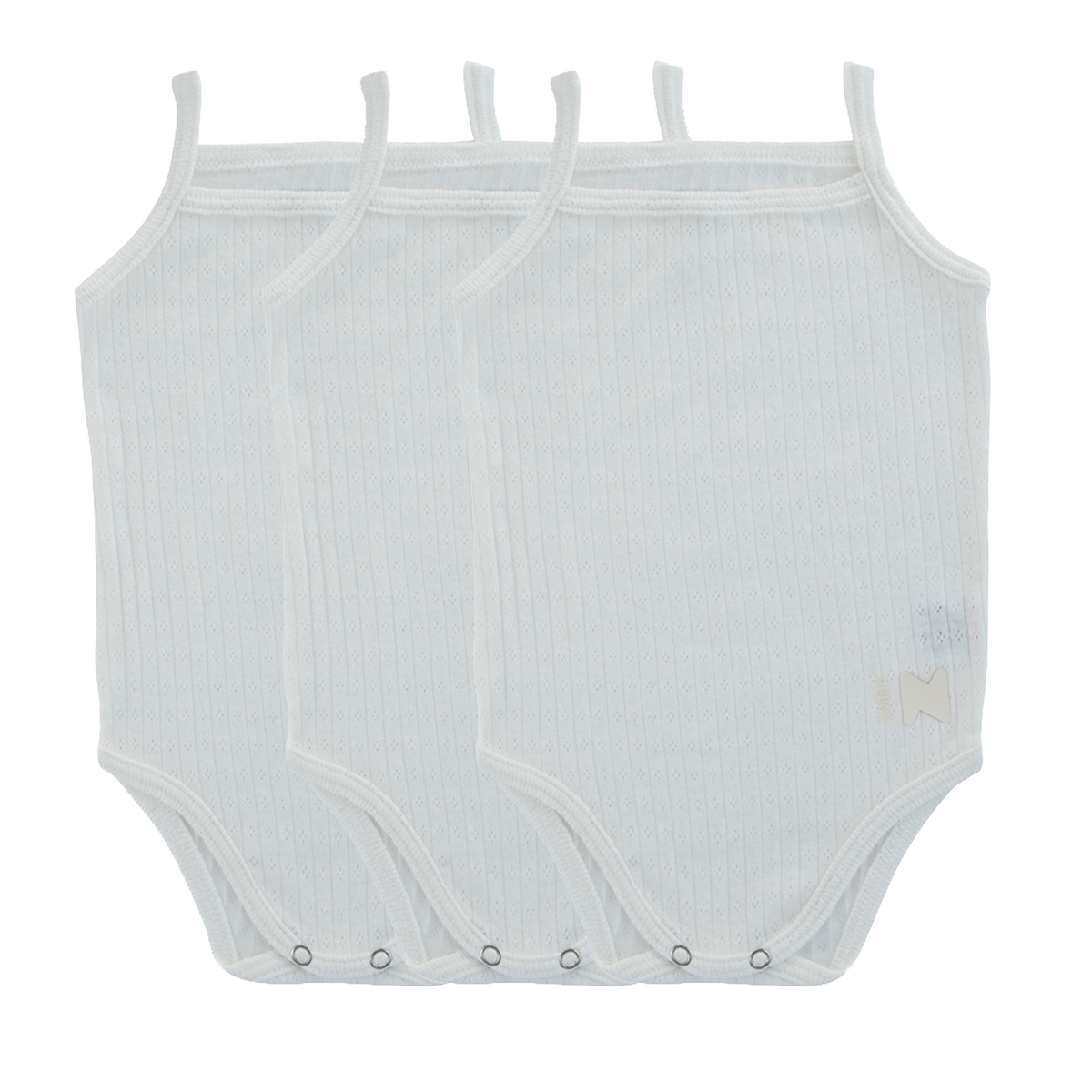 Noggi 3Pk Pointelle Bodysuits - White Boy